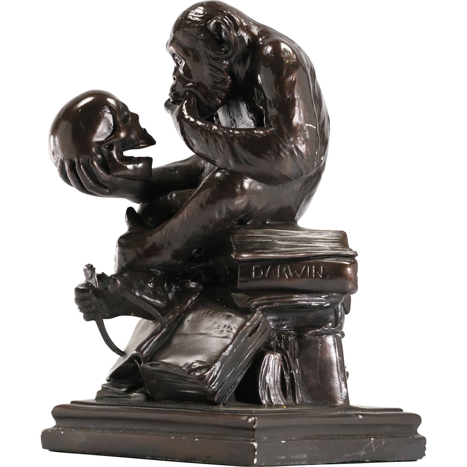 Sculpture "monkey With Skull" (affe Mit Schädel) By Hugo Rheinhold ...