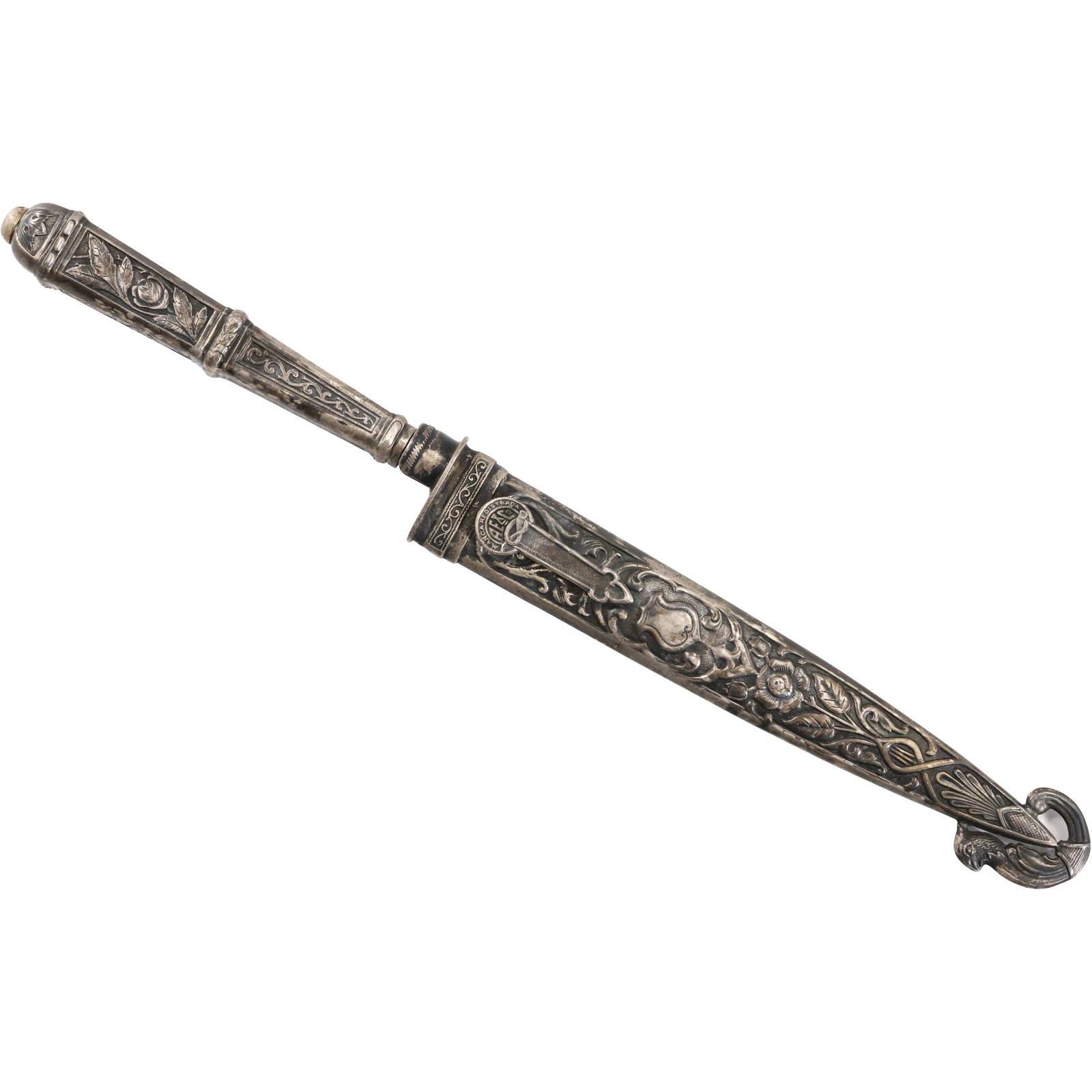 Vintage Antique Inox Brazilian Silver Plated Gaucho Dagger Knife With ...