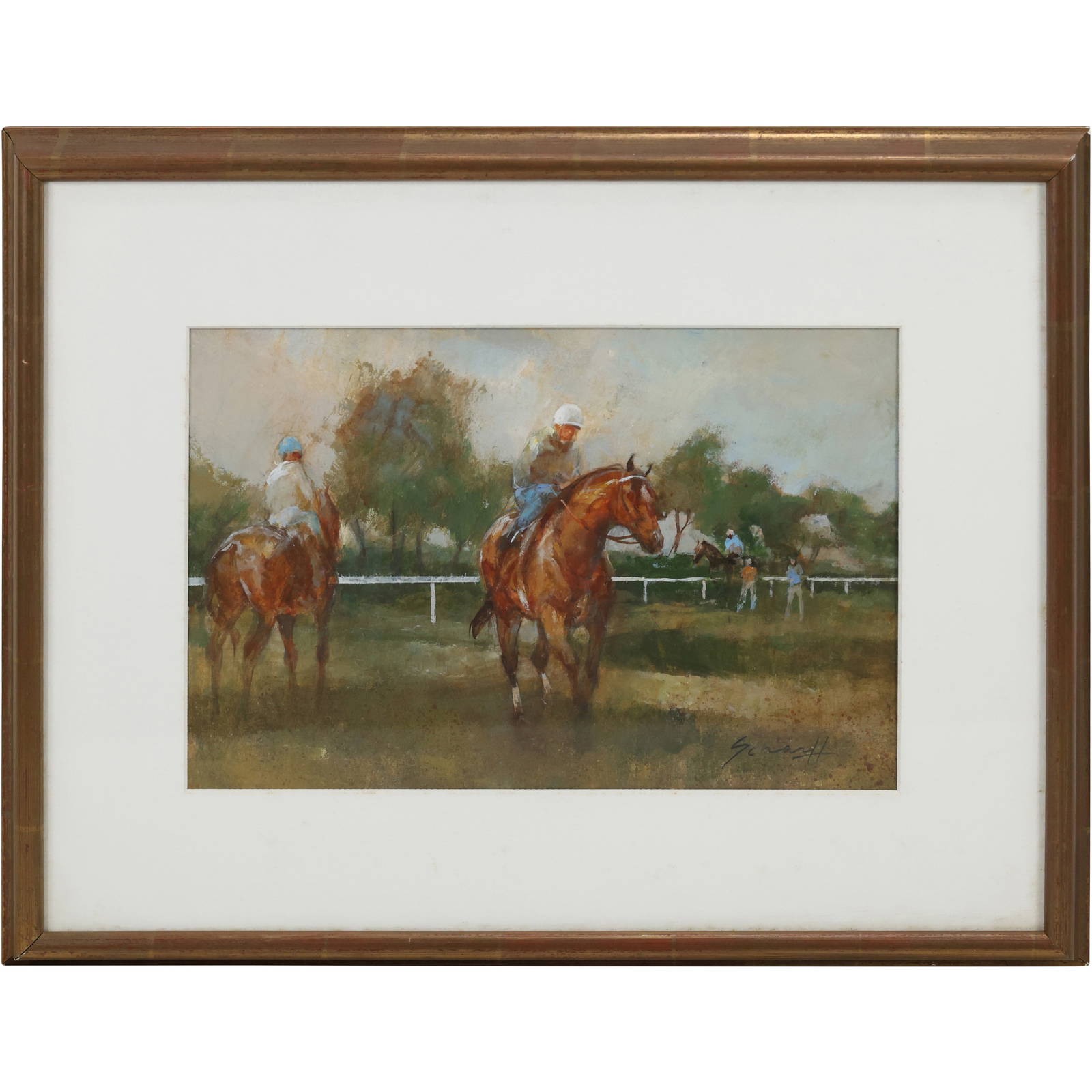 Ralph Douglas Scharff (1922 - 1993) American, Equestrian Horse Racing ...