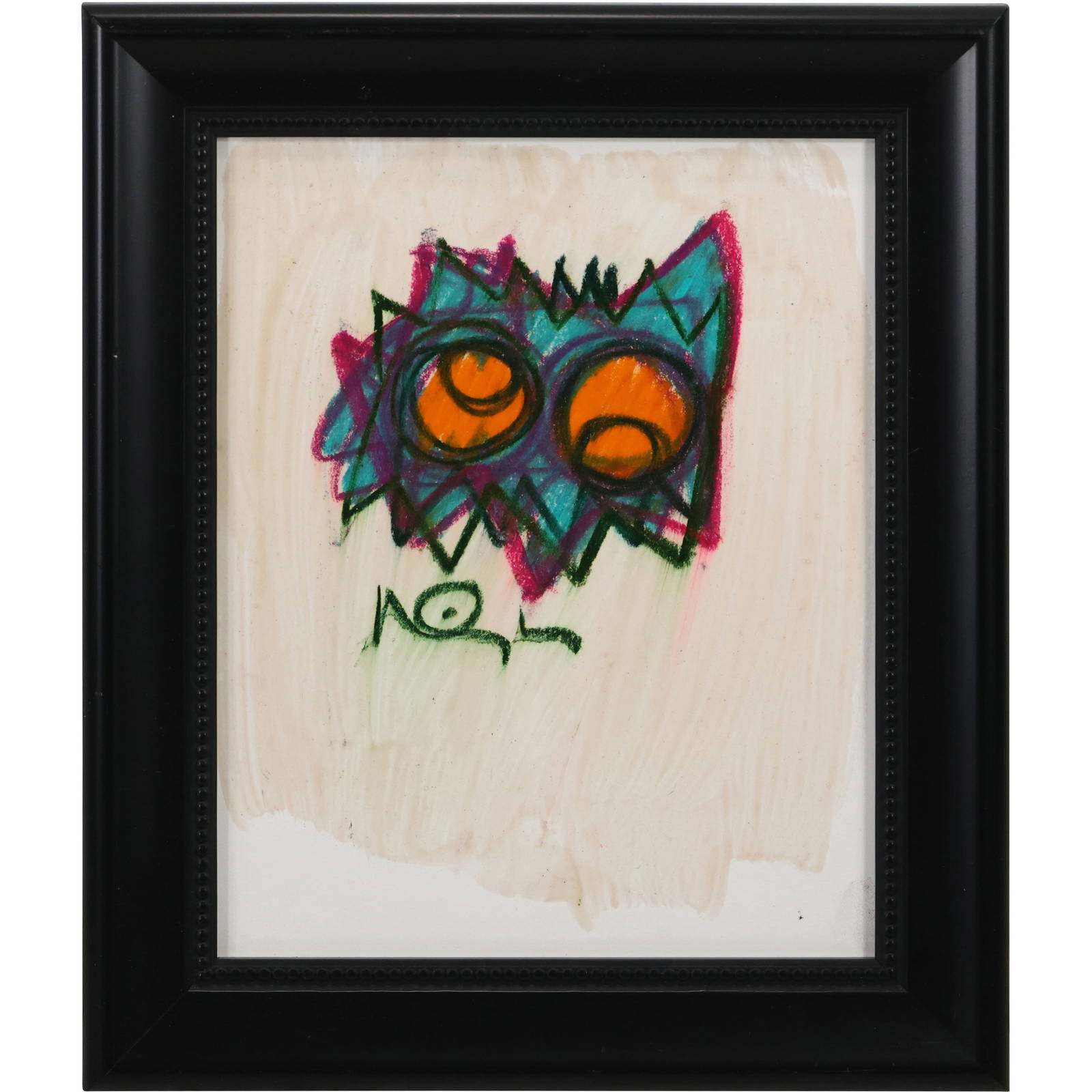 Wayne Cunningham, American, Crayon Drawing Abstract Grotesque Face ...