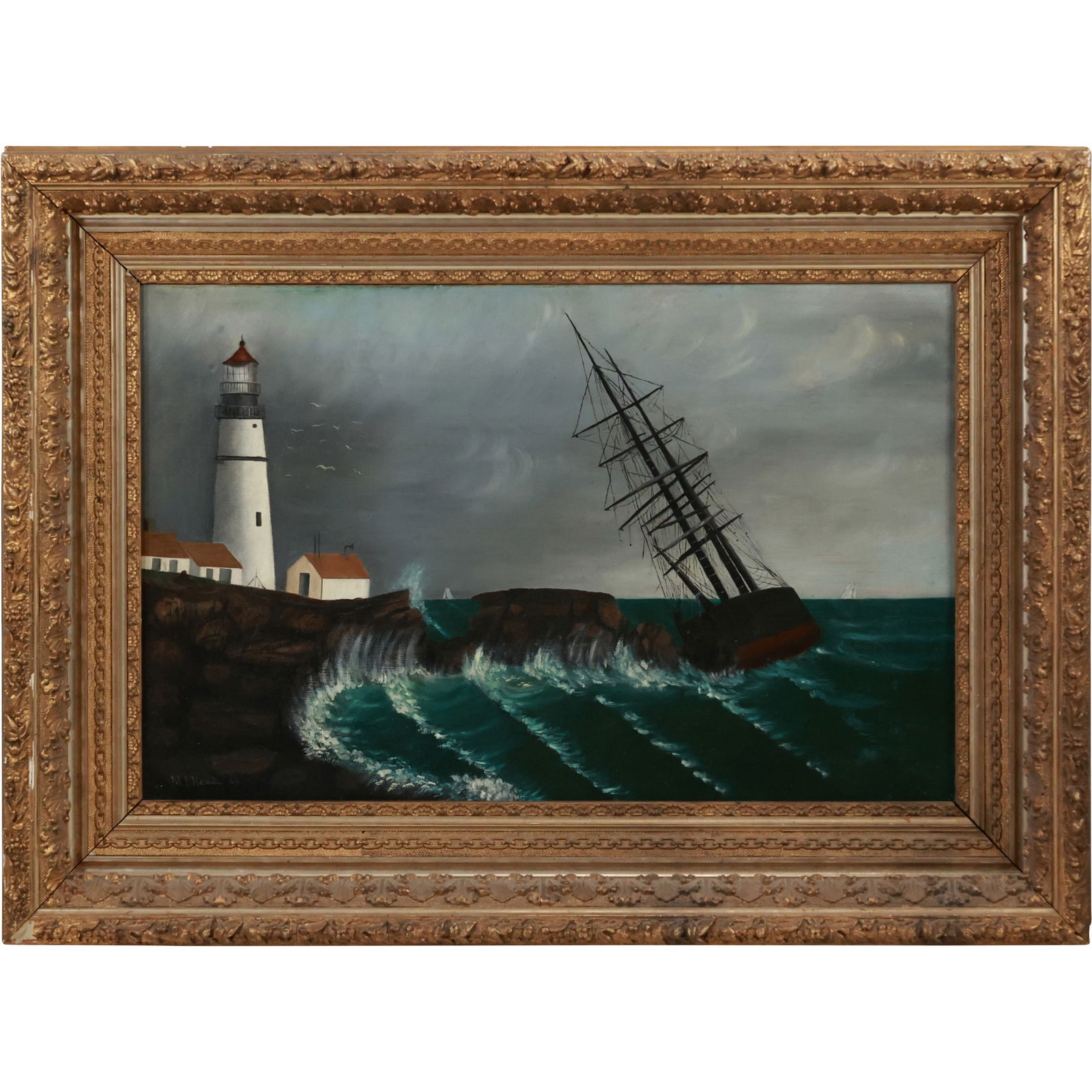 Attributed To Martin Johnson Heade, Signed, 19th C. Oil Painting ...