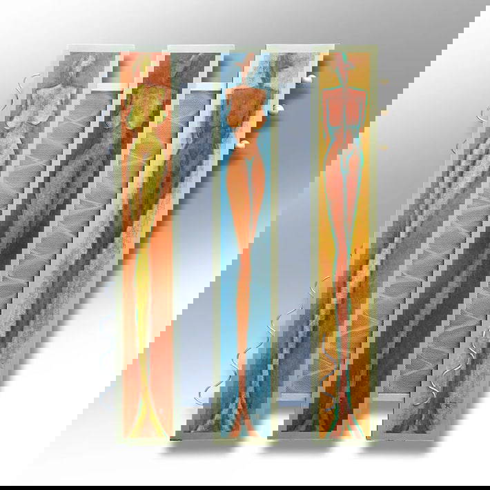 Franz Ruzicka, Triptych Wall Art Hanging Of 3 Female Nudes 41 Inches X ...