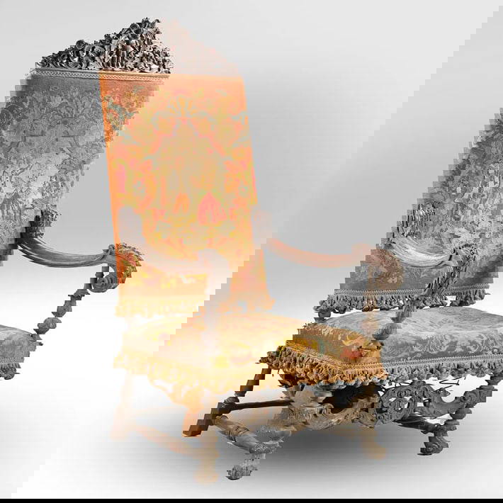 Attributed To R J Horner, Tall Carved Walnut Courtship Scene ...