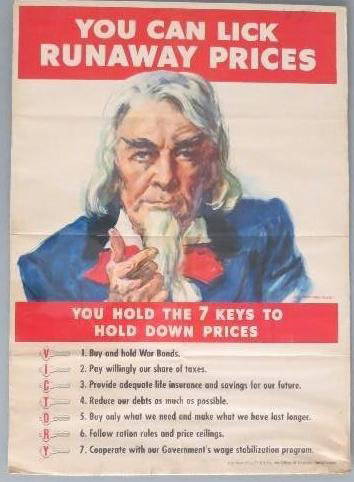 Vintage Uncle Sam Inflation Poster Wwii Artist Is James