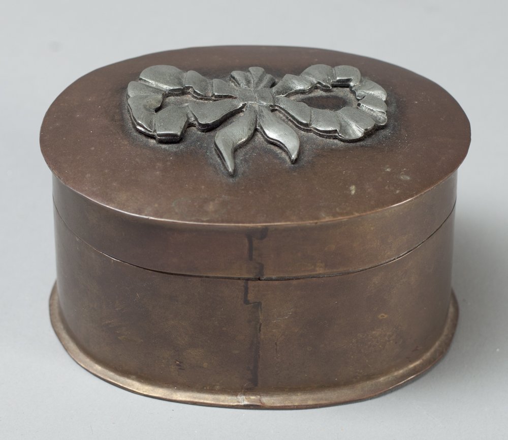 Vintage Metzke Pewter And Brass Trinket Box