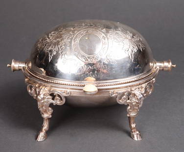 Antique Silver Plated Dome Butter Dish