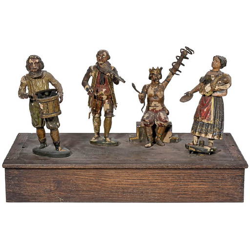 Set Of Four Black Forest Automaton Organ Figures, C.