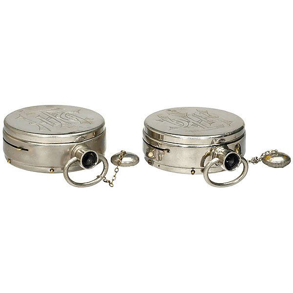854: 2 x "Ticka" watch camera, c. 1905