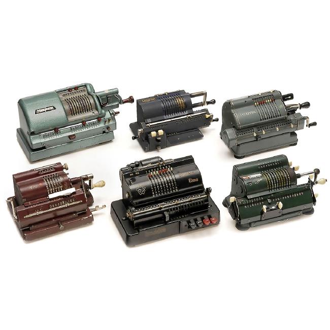 6 Spoked-Wheel Calculating Machines - auctions & price archive
