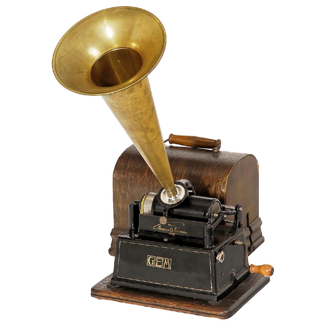 Edison Black "Gem" Phonograph, Model B, c. 1906