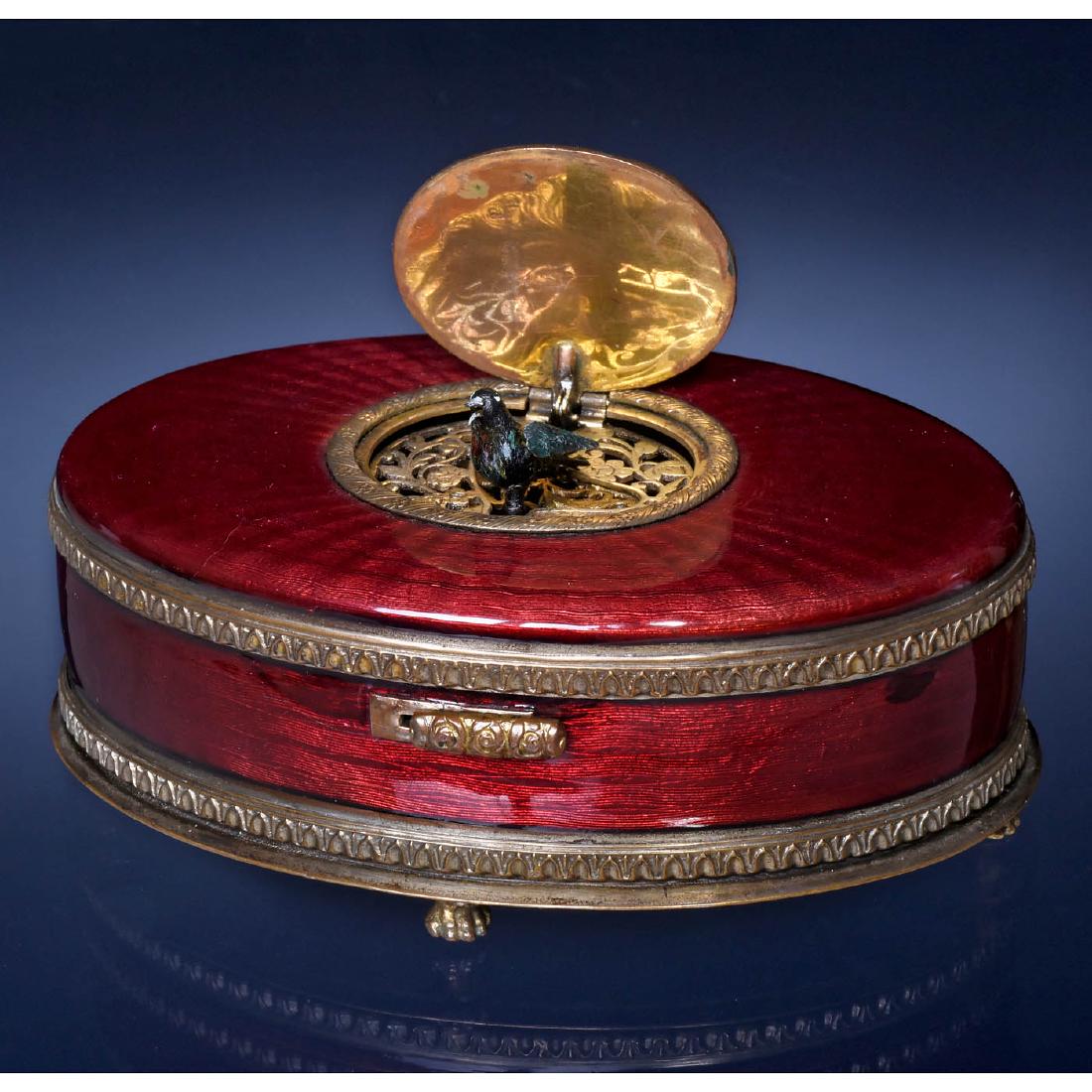 Enameled Oval Singing Bird Box Automaton, c. 1930 - May 18, 2019 ...