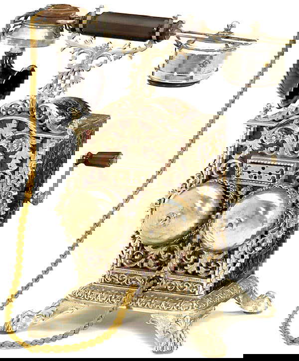 81:De-luxe vintage telephone ,1890 - Prachttelephon