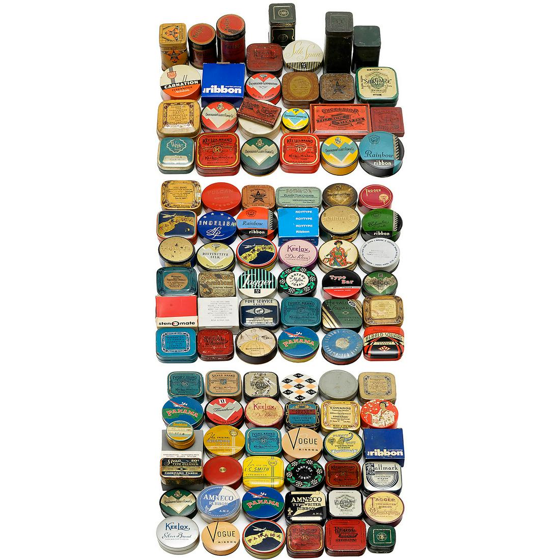 Approx. 100 Typewriter Ribbon Tins