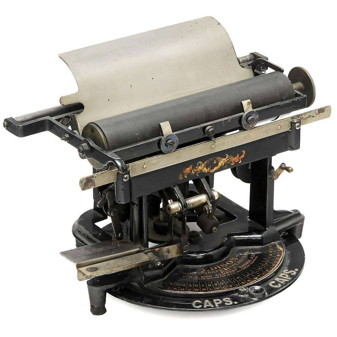 Edison Mimeograph Typewriter No. 1, 1894 - Apr 04, 2020 | Auction Team ...