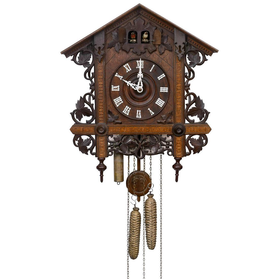 Black Forest Quail-and-Cuckoo Clock, c. 1890 - auctions & price archive