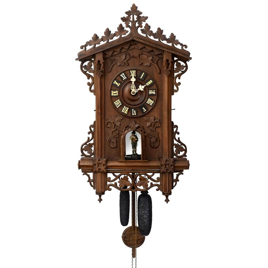 Black Forest Trumpeter Clock by Wehrle, c. 1890 - auctions & price archive