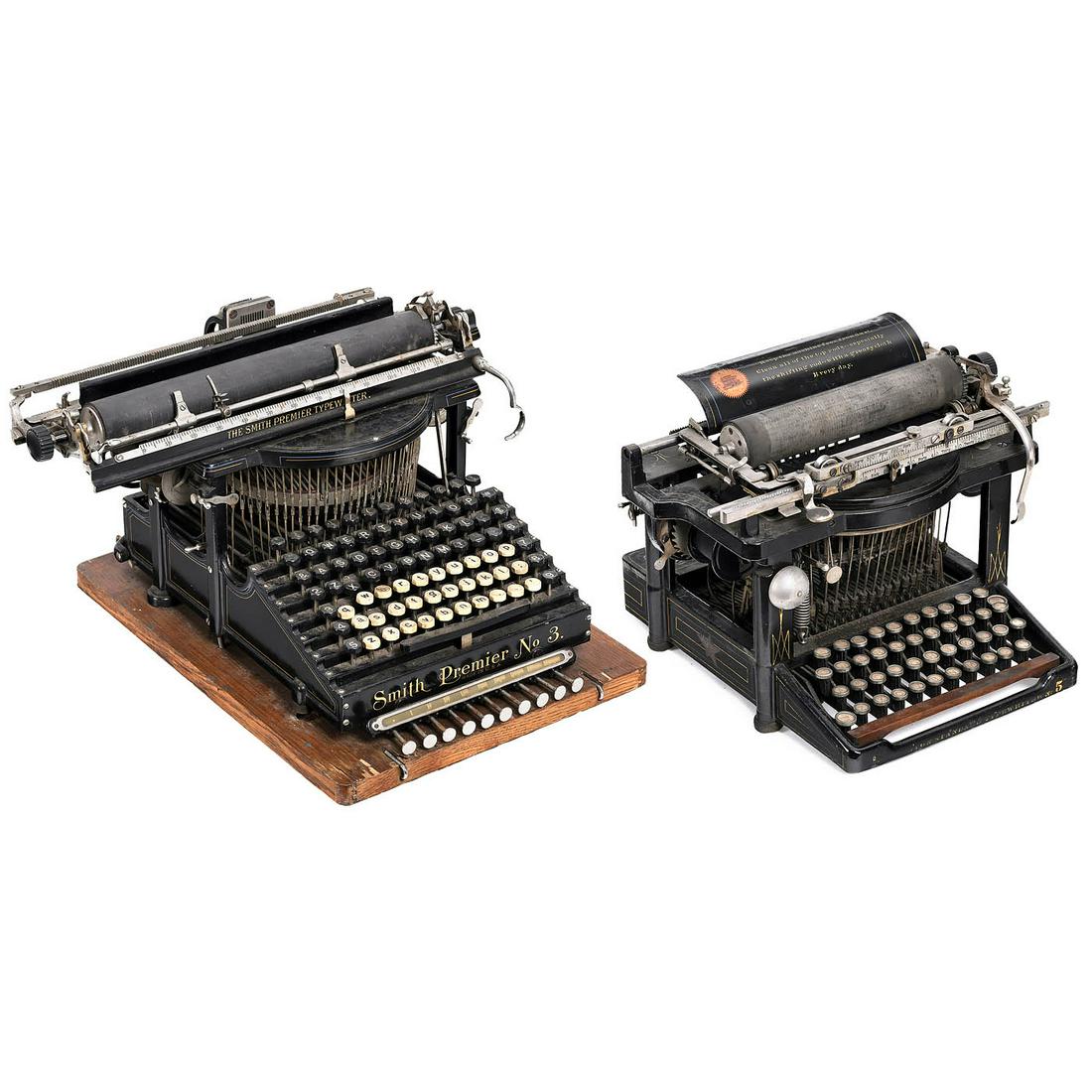 Remington Standard No. 5 And "smith Premier No. 3" Typewriters