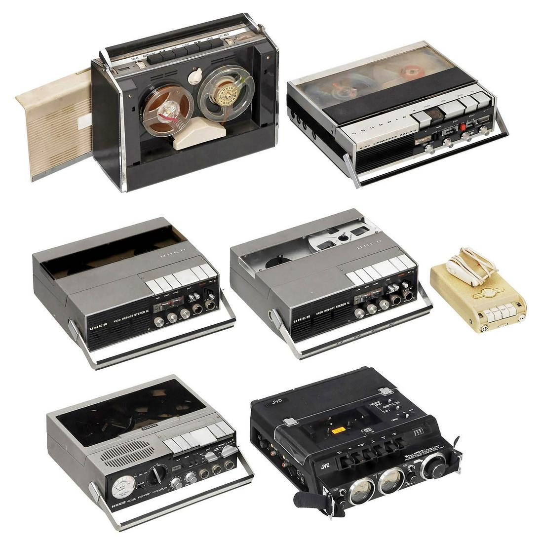 6 Reporter Tape Or Cassette Recorders And A Minifon, C. 1965 80