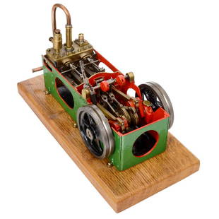 Antique Twin Cylinder Steam Engine Model