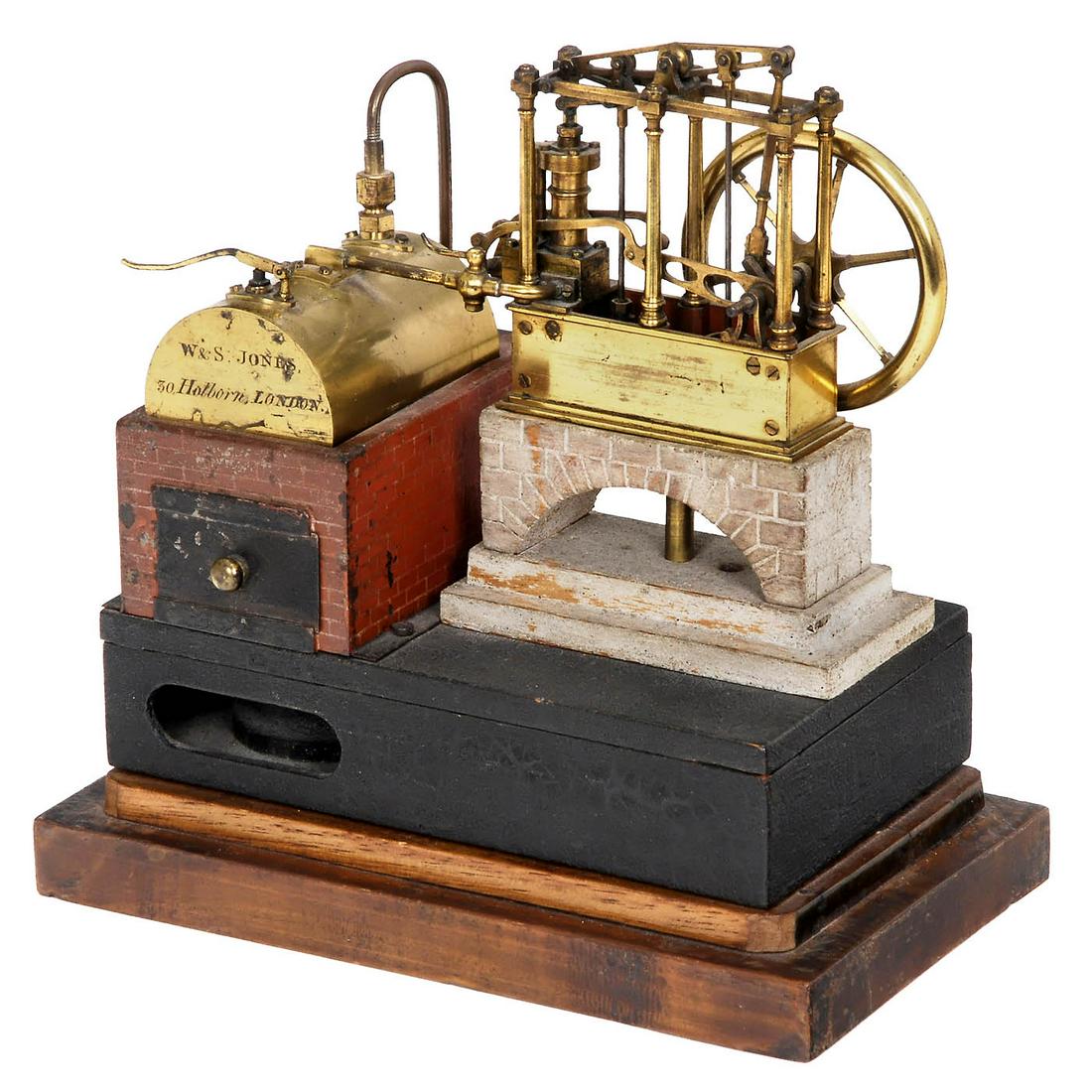 Miniature Working Model Of A Walking Beam Steam Engine, C. 1850