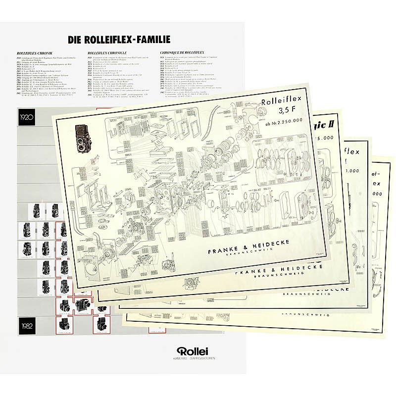 4 Exploded View Posters "rolleiflex"