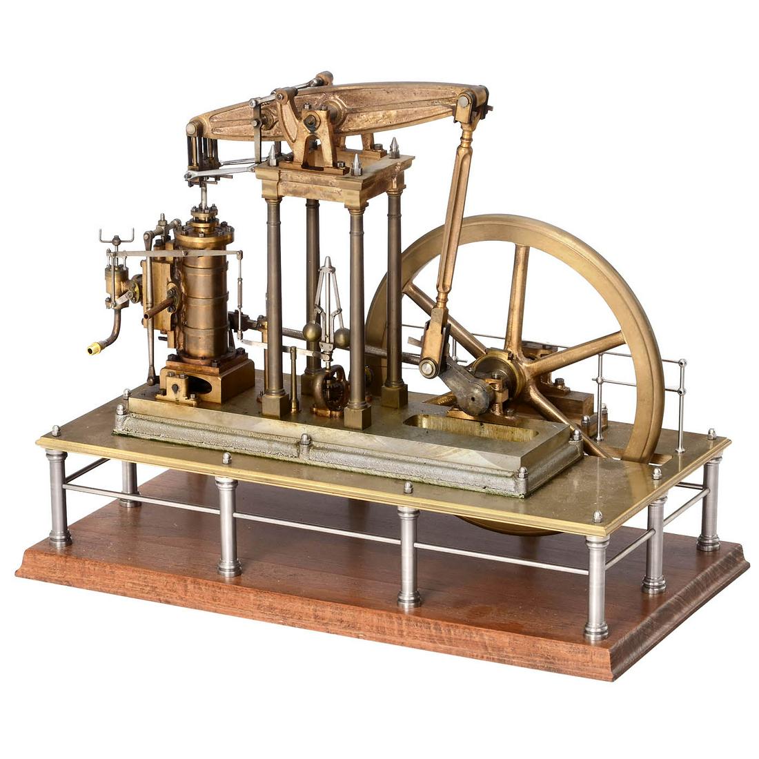 Working Model Of A Walking Beam Steam Engine, C. 1990