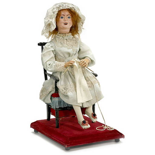Contemporary Musical Knitting Lady Automaton By Mi