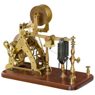 Early Weight Driven Morse Telegraph By Palmer & Hall, C. 1850