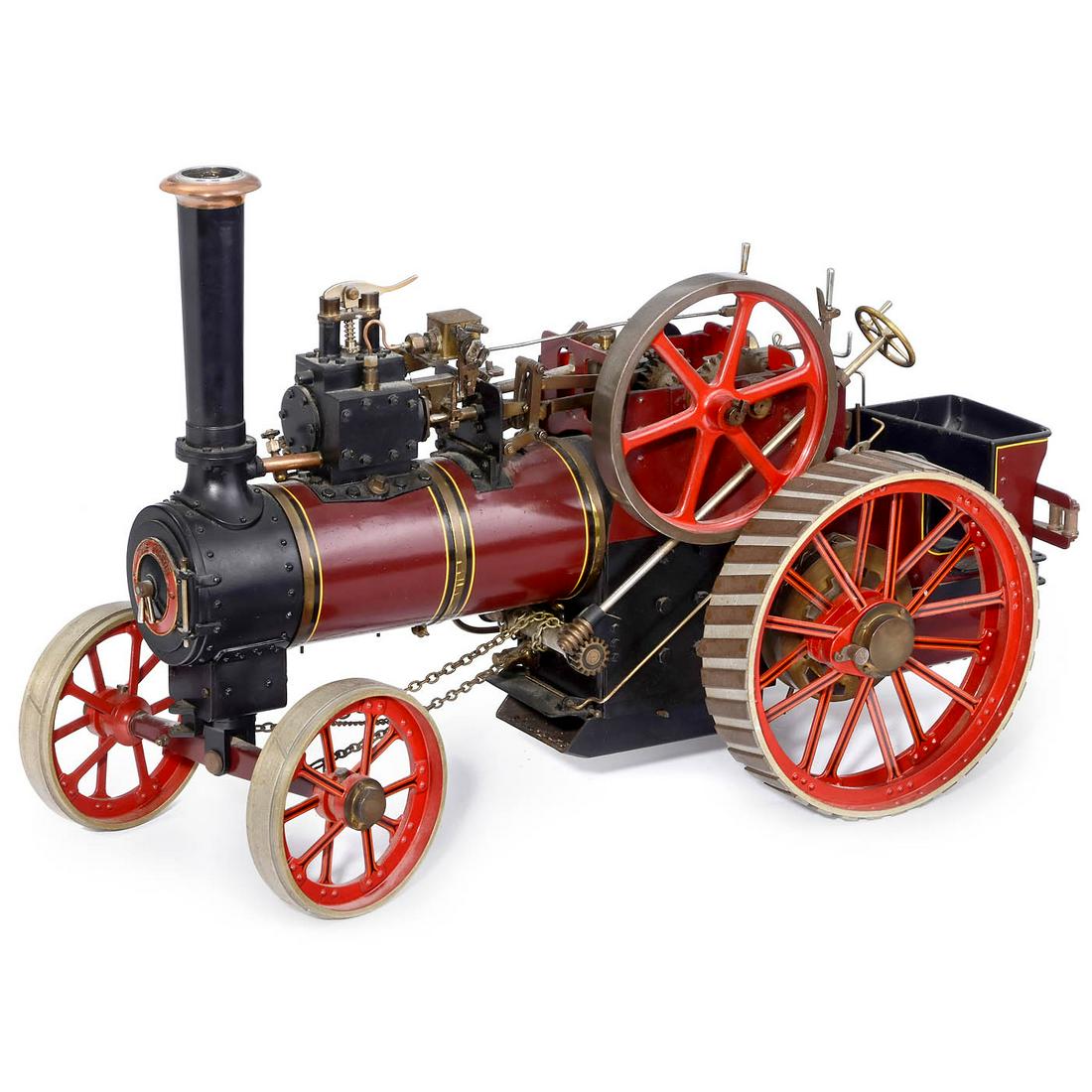 1 Inch Scale Model Of A Live Steam Traction Engine, C. 1980