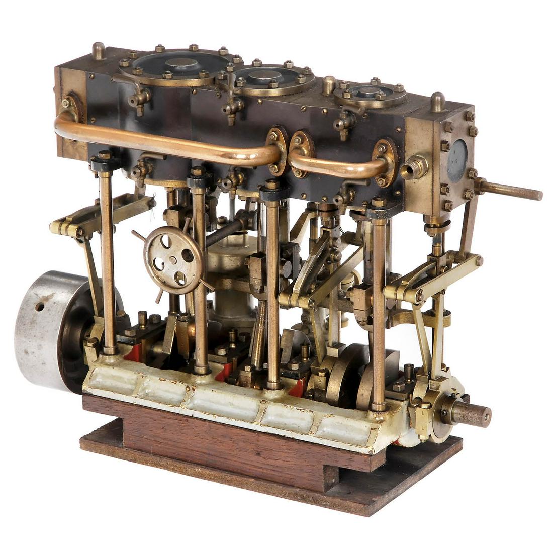 Precision Model Of A Triple Expansion Compound Marine Steam Engine, C. 1950