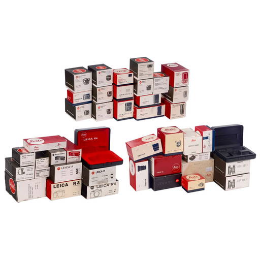 41 Assorted Leica Boxes, Cases And Packaging Material