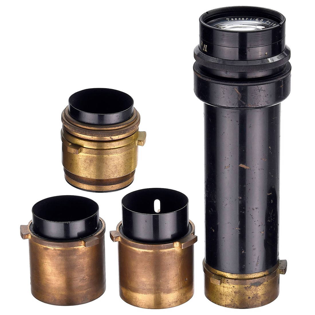 4 Tessar Lenses For Askania Universal Cameras, C. 1923-26 Auction