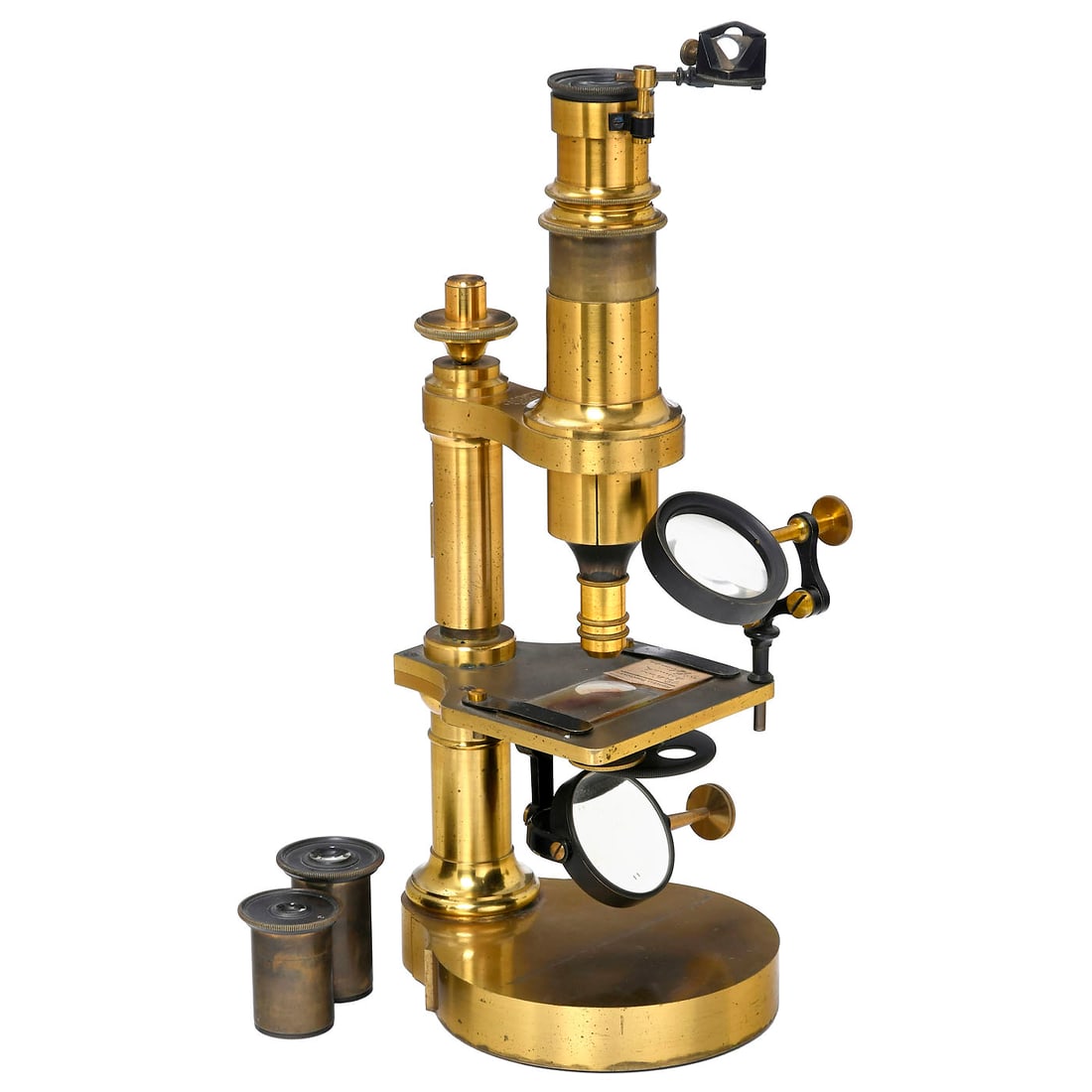 Brass Microscope By Dr. Arthur Chevalier, C. 1860 Auction