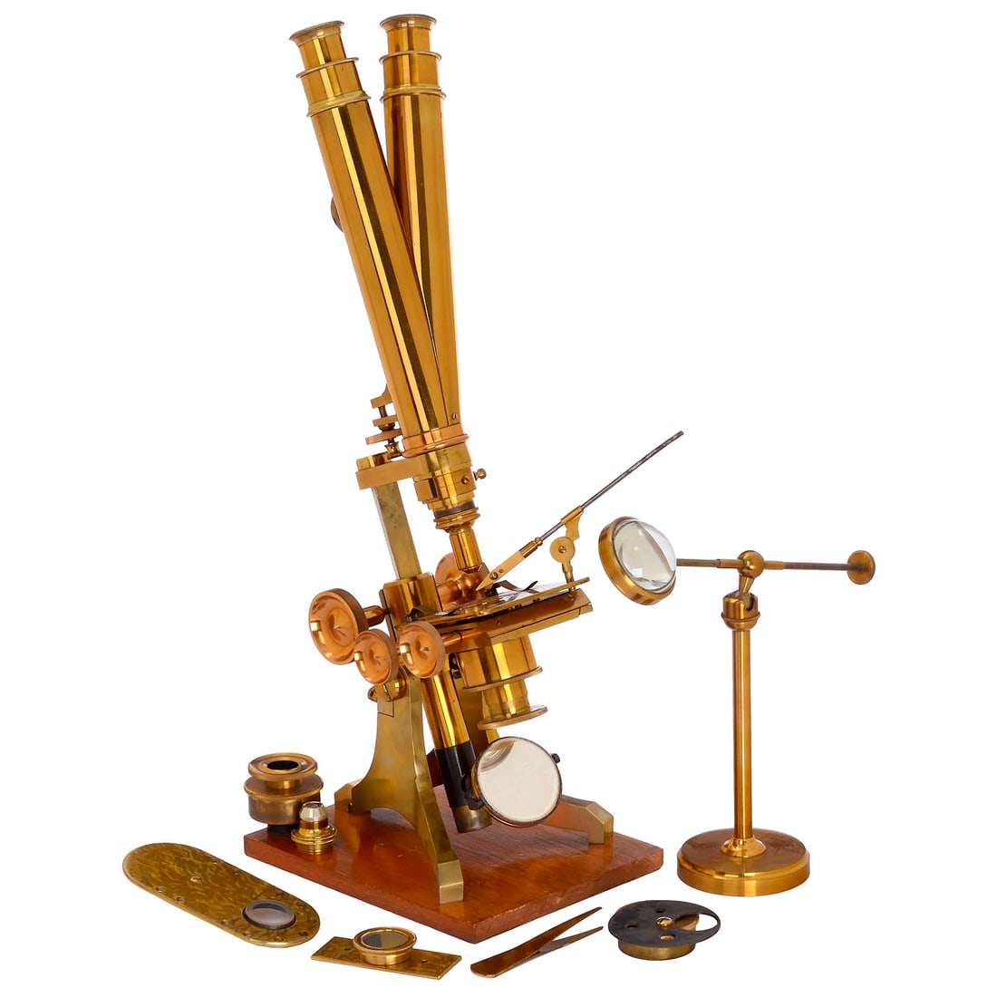 English Binocular Microscope, C. 1880 Auction