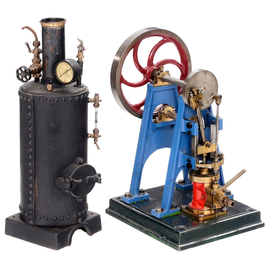 Live Steam Model Of A Single Cylinder Vertical Steam Engine With Boiler ...
