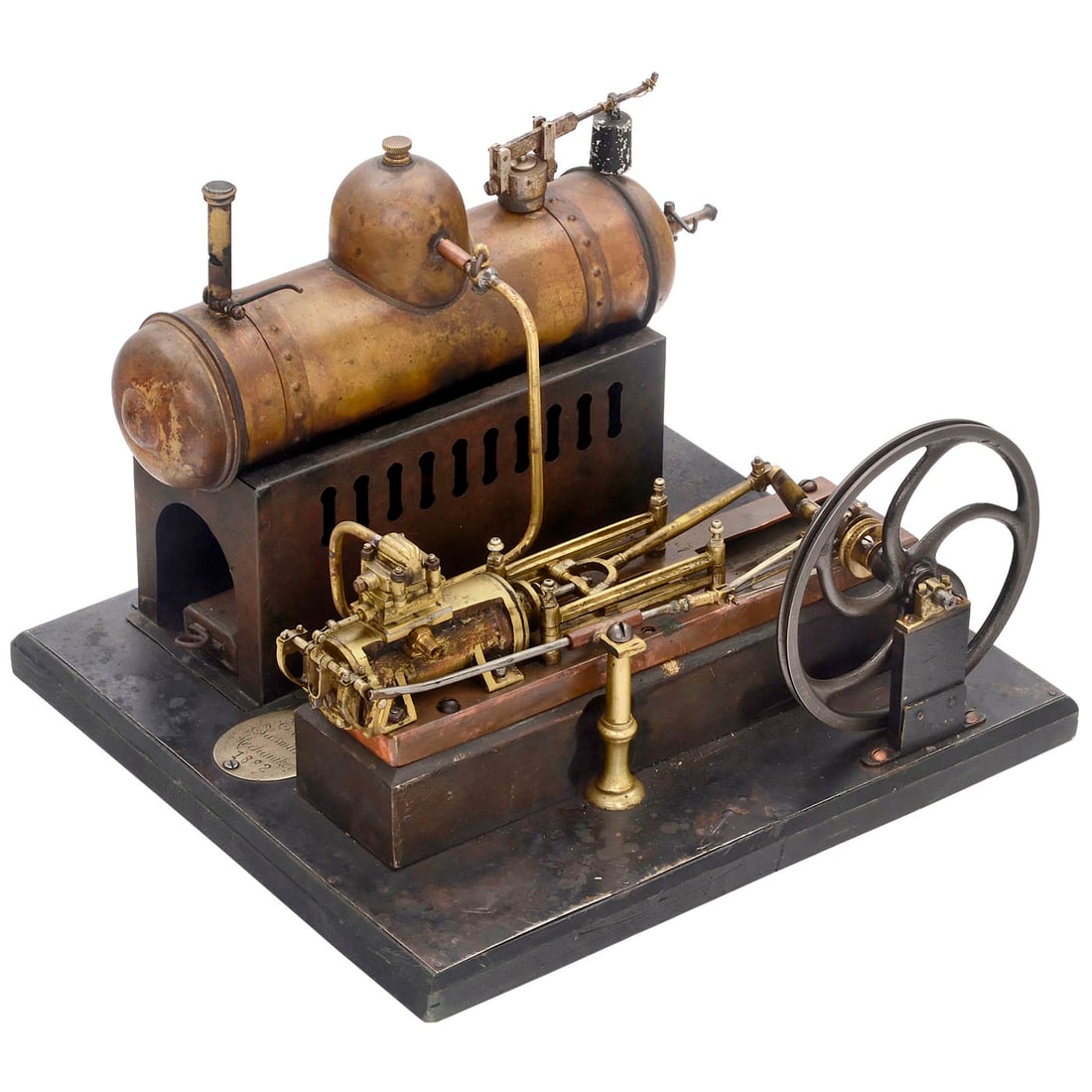 Early Steam Engine With Boiler, C. 1882 Auction