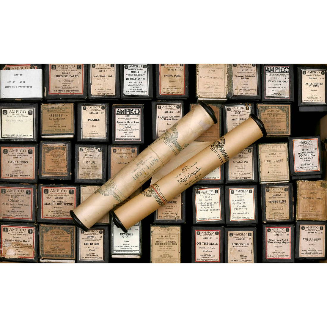 Lot Of 233 Ampico Player Piano Rolls Auction