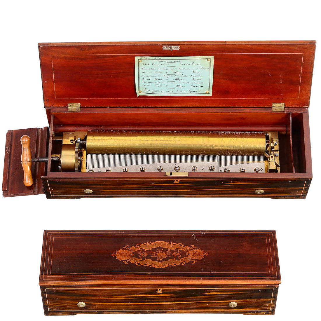 Rare Key-wind Forte-piano Overture Musical Box By Langdorff, C. 1855 ...