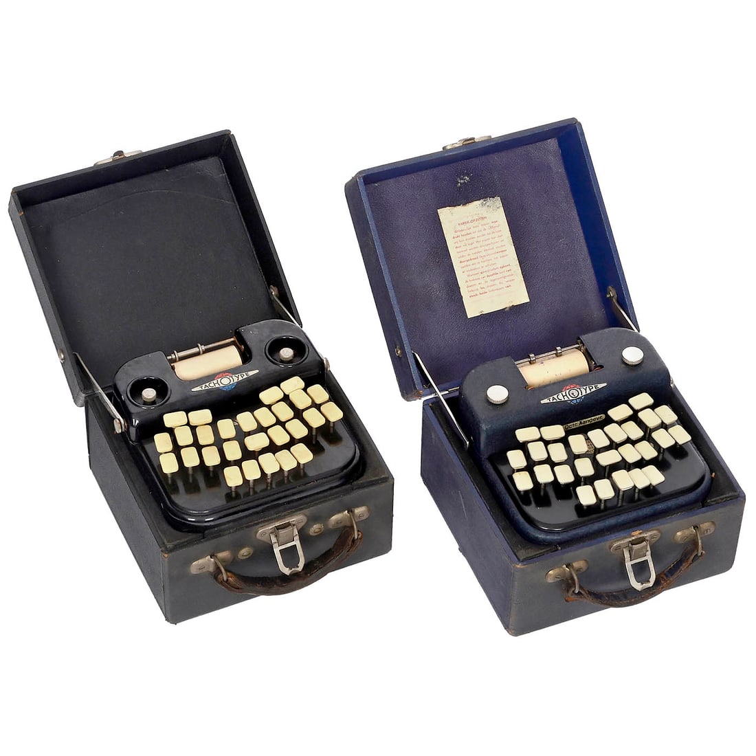 2 Tachotype Dutch Shorthand Typewriters, C. 1940 Auction