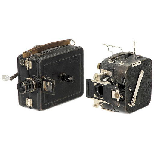2 Handheld Movie Cameras 35 Mm, C. 1928