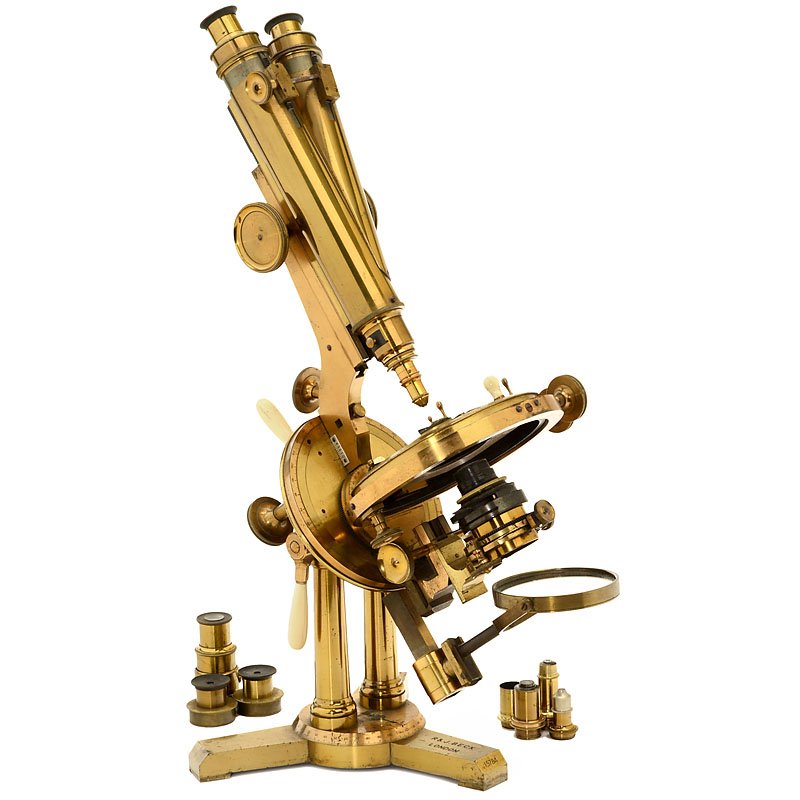 Binocular Microscope by R & J. Beck, c. 1890