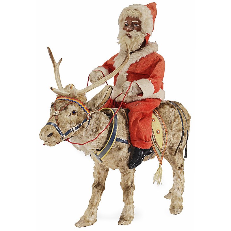 Santa Claus on Reindeer Automaton Nodder, c. 1940
