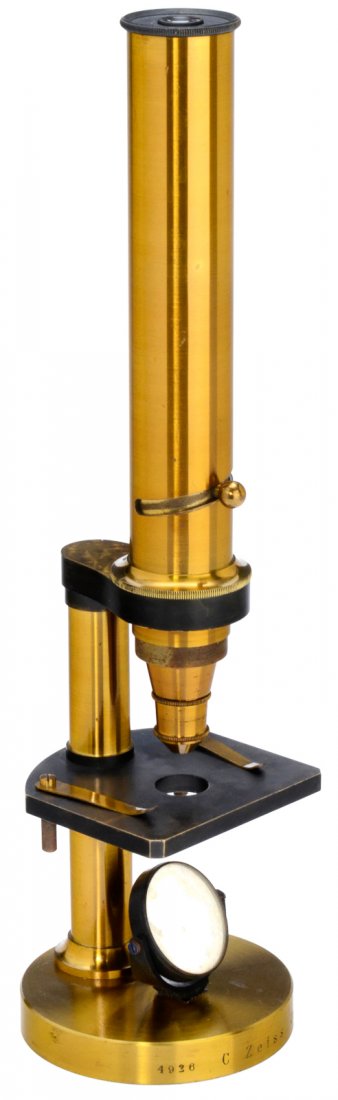 Early and Unusual Brass Microscope by Carl Zeiss, c.