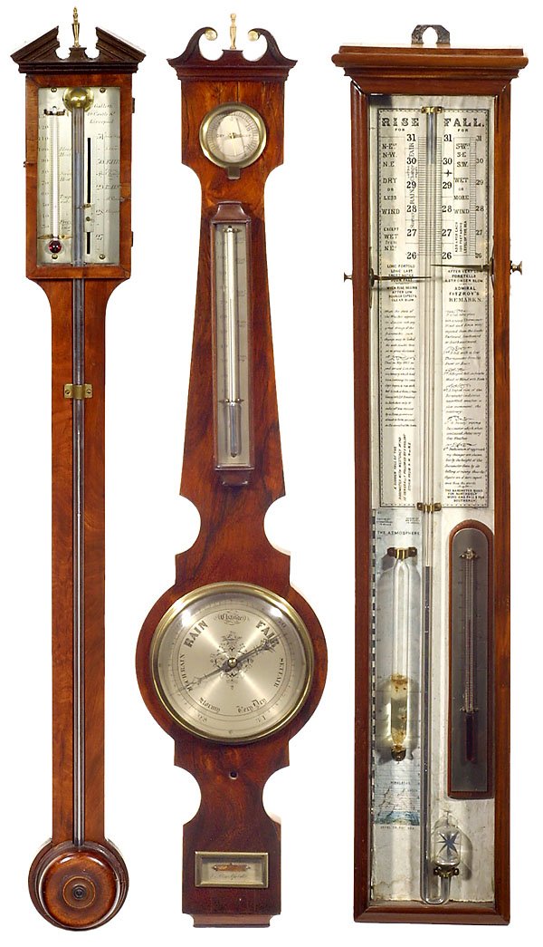 171: 3 Early English Wall Barometers, c. 1860-1880
