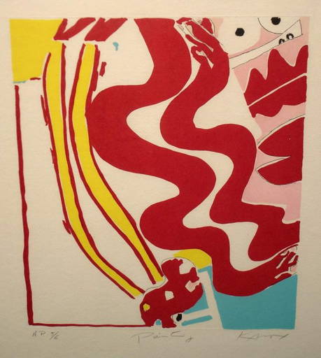 Knox Martin (1923 Amer.)abstract Litho Titled"pain