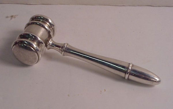 4085: Tiffany Sterling Silver Gavel, Marked on head, w