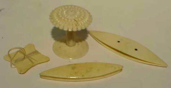 Four Assorted 19thc Bone Thread Winders/bobbins