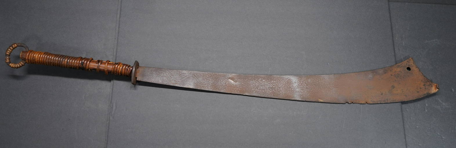 Antique Vietnamese Truong Dao , Floral Motifs,guard,rattan Wrap ,sword