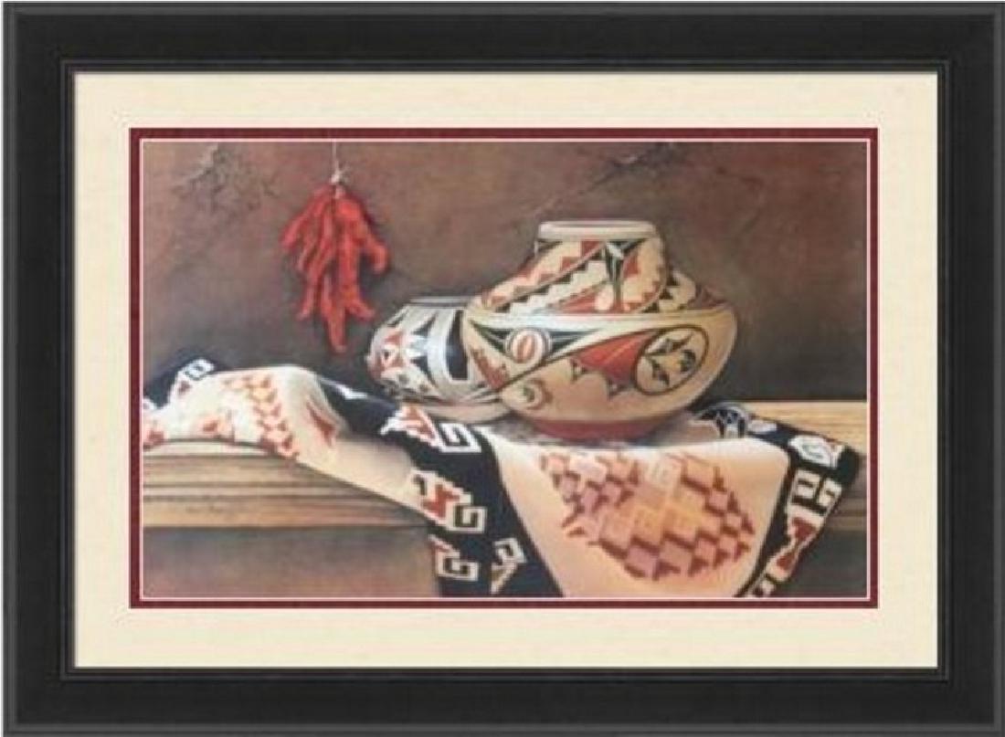 Signed Lithograph Manuel S. Franco - Navajo Blanket