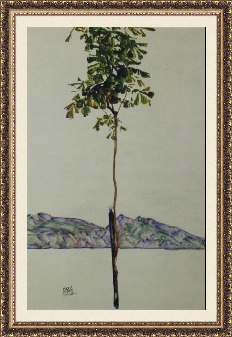 Lithograph Egon Schiele - Tree at Lake Constance